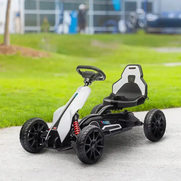 12V Kids Electric Go-Kart in White — Little and Giant Explorers