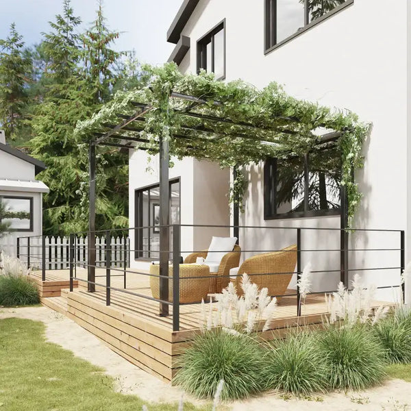 3x3m Metal Grid-Top Pergola — Little and Giant Explorers