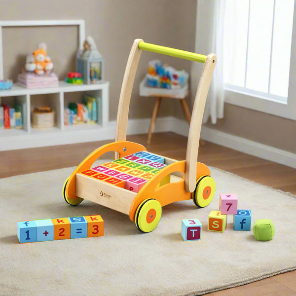 Wooden Baby Walker with ABC Blocks — Little and Giant Explorers
